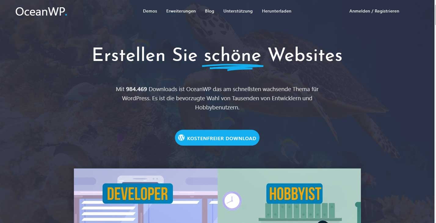 Mega WordPress Theme OceanWP in deutscher Sprache